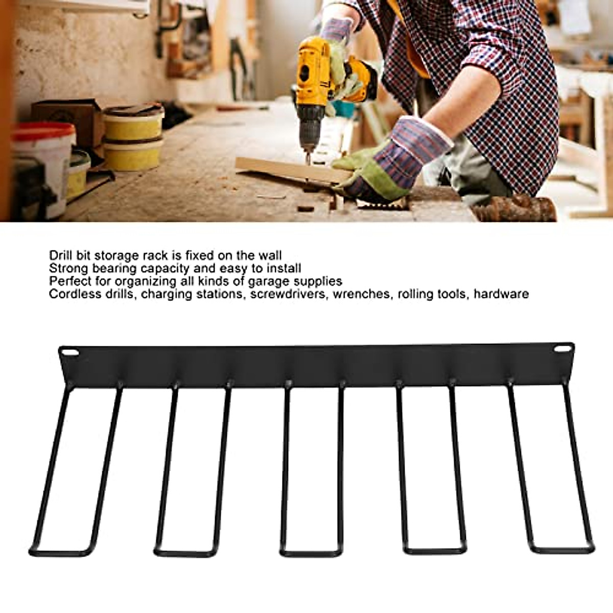 Power Tool Organizer, Larger Capacity Drill Holder Wall Mount, Heavy Duty Garage Tool Organizer and Storage, Tool Storage Rack for Garage Pegboard, Cordless Drill Charging Station, 1 Layer