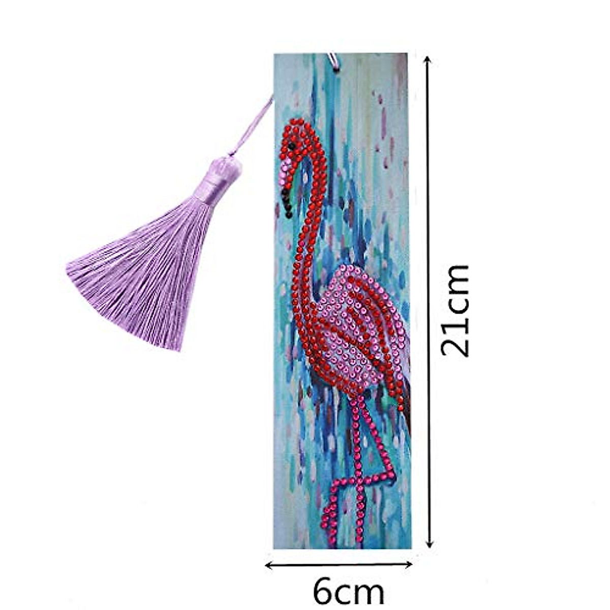 DIY Special Shaped Bookmarks Diamond Painting Birds Leather Tassel Flamingo Diamond Art Bookmark kit for Adults and Kids(Size:8.27X2.37")