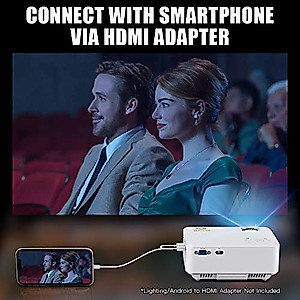 Mini Projector, 3Stone Upgraded Portable LCD Video Projector with 1080P Supported and Built-in Speakers, Multimedia Home Theater Small Projector Compatible with HDMI, USB, AV, DVD, VGA, Laptop