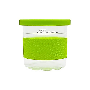CXQ Replacement Ice Cream Pints with Silicone Lids and Sleeves，Compatible with Ninja Creami Ice Cream Maker, Model: NC301, NC300, NC299AMZ Series. (Green)