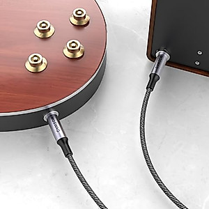 MOSWAG 1/4 TRS Audio Cable 3.28ft/1M, 1/4" 6.35mm TRS to 1/4" 6.35mm TRS Balanced Interconnect Cable Nylon Braid Compatible with Electric Guitar, Bass Guitar,Mixing