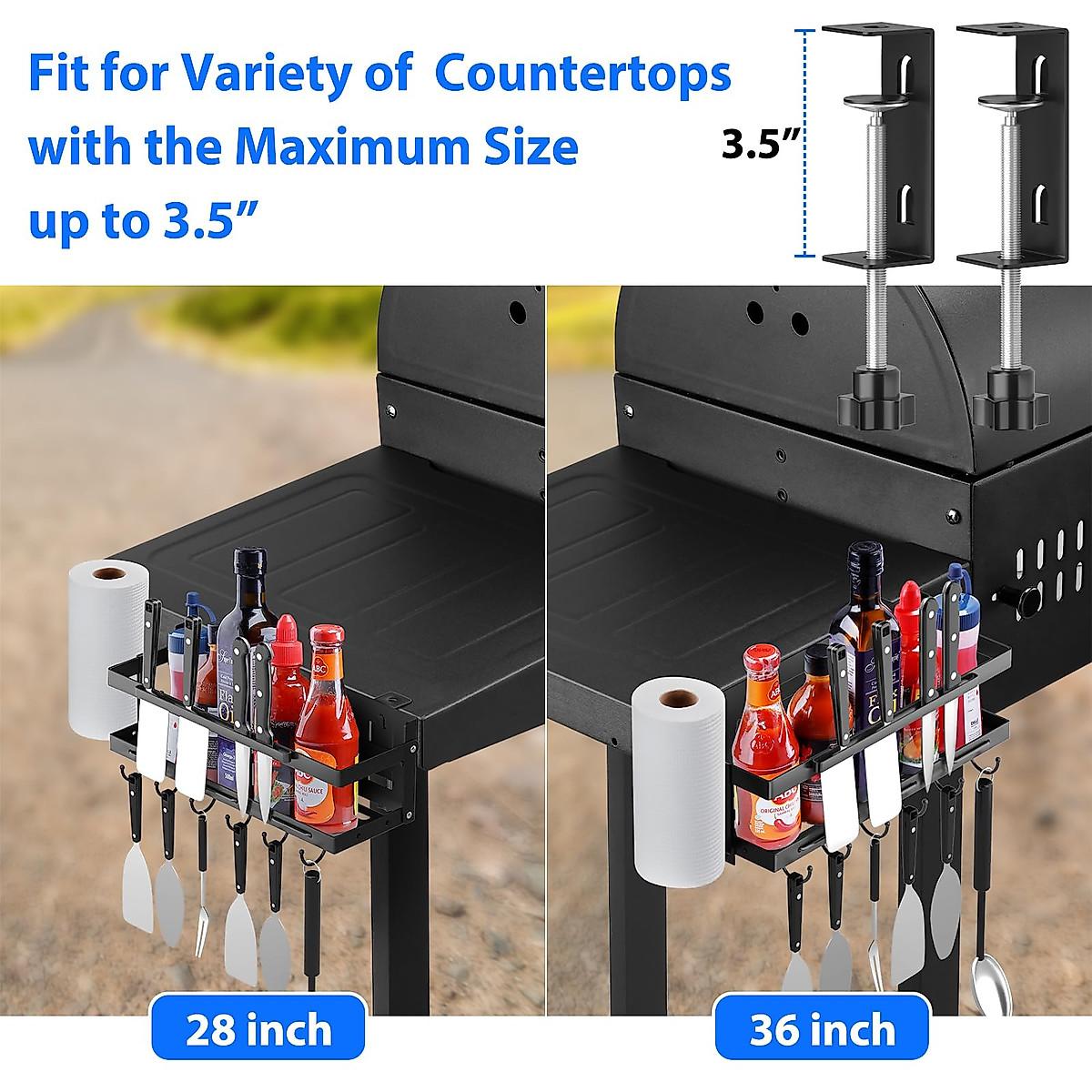 Upgraded Foldable Griddle Caddy for Blackstone 28"/36" Griddles/Prep Cart, BBQ Caddy Grill Accessories Space Saving with Paper Towel Holder for Outdoor