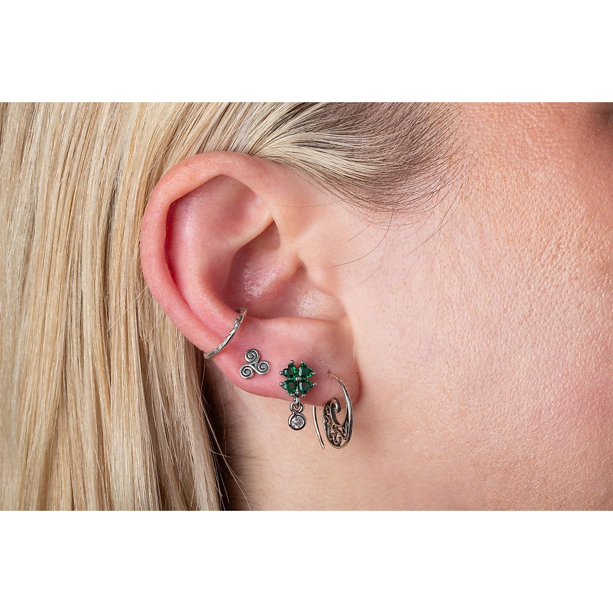 Pierced Owl 16GA Stainless Steel Celtic Snake and Heart Seamless Cartilage Daith Septum Ring