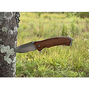 Tropas Folding Pocket Knife - EDC 3Cr13 Stainless Steel Blade with Wood Handle