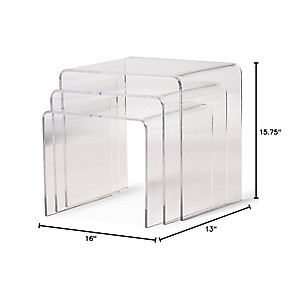 Baxton Studio Acrylic Nesting Tables, Clear
