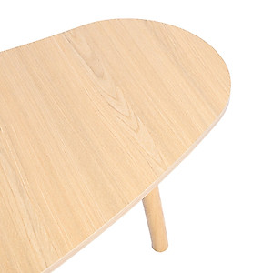 GIFZES Small Coffee Table, Mid Century Modern Tea Table for Living Room Center Minimalist Display Coffee Table, Cloud Shape Oval Wood Table, White Coffee Tables for Small Space 40"Lx20"Wx16"H (Mango)