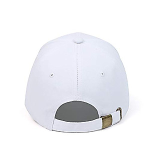 Cross Embroidery Baseball Cap,Adjustable Structured Dad Hat for Men Women Sun Hat (White-1)