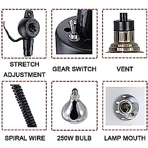 LINKANRUO Food Warmer Lamp Telescopic Food Warme Buffet Food Heat Lamp Buffet Heating Lamp, Equipment Food Service Restaurant Kitchen Equipment Food for Home and Restaurant Lamps(Red)