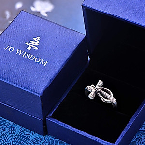 JO WISDOM 925 Sterling Silver Cubic Zirconia Cross Infinity Ring Size 7