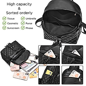 I IHAYNER Girls Fashion Backpack Purse for Women Mini Backpack for Teen Girls PU Leather Multipurpose Travel Backpack with Charm Tassel Black