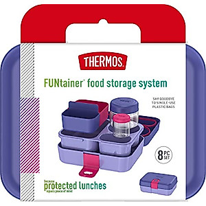 THERMOS Kids Freestyle Kit Purple Food Storage System, 8 piece set