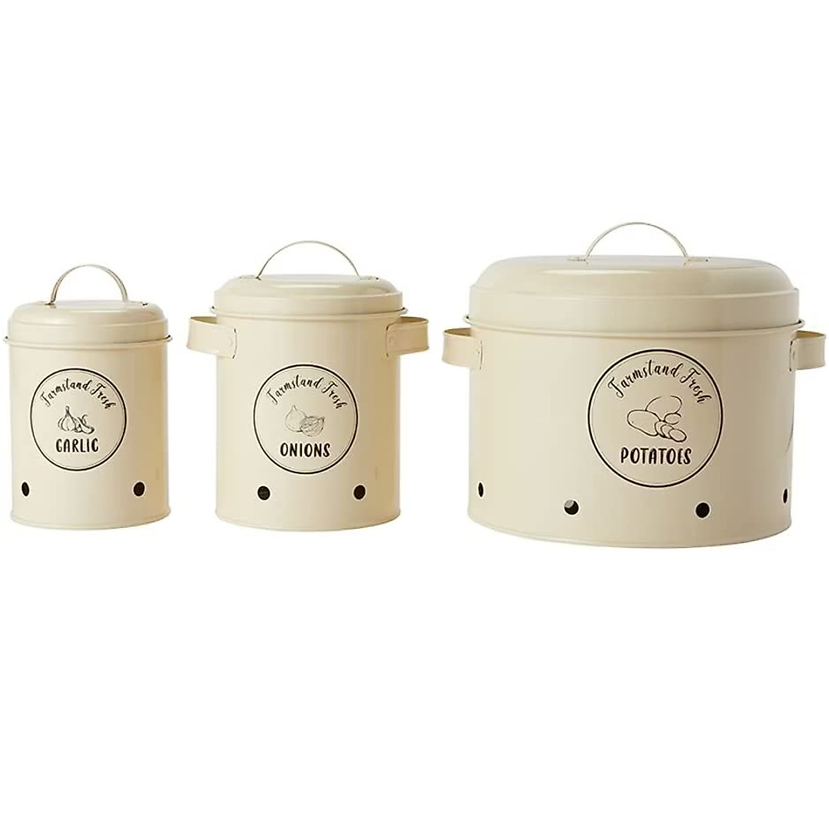 Farmhouse Produce Canisters Set - Airtight Kitchen Storage Solution