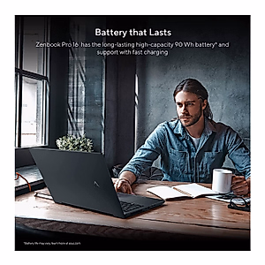 ASUS Zenbook Pro 16 Laptop 16" 165Hz Refresh Rate Display, Intel i7-12650H CPU, DialPad, NVidia GeForce RTX 3070 Ti Graphics, 32GB RAM, 1TB SSD, Windows 11 Home, Tech Black, UX6601ZW-DB76