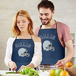 Football Fan Aprons for Men Women with 2 Pockets Cooking Kitchen Aprons, Funny Apron Gifts for Dad, Father