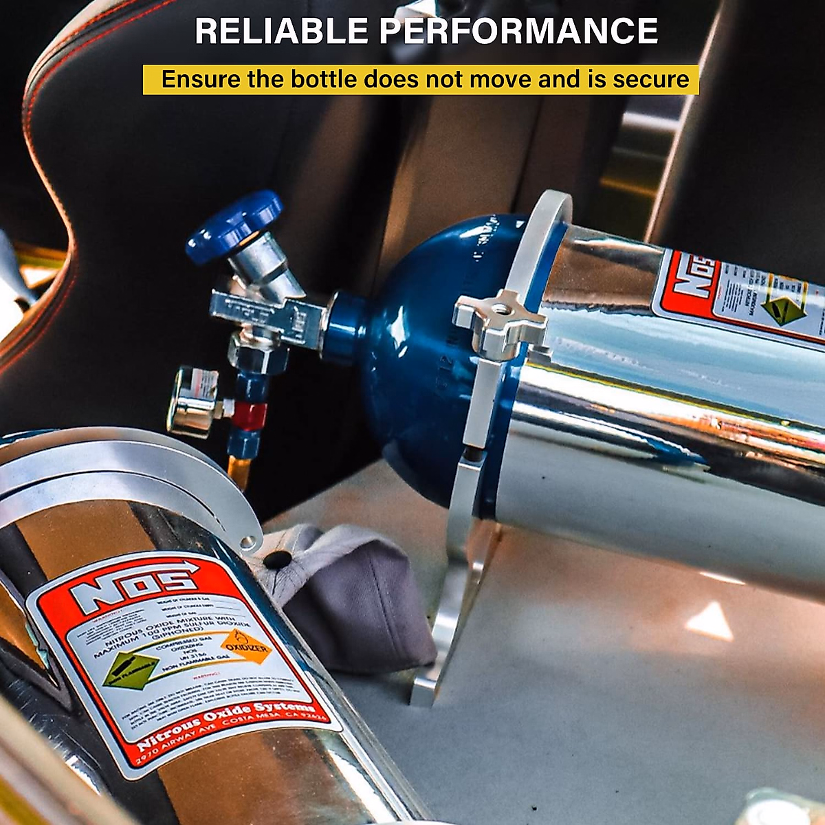 Bzsunway 7” Nitrous Oxide Nos Billet Aluminum Single Bottle Holder Bracket for 10-15 pound nitrous bottle Replace for PCE150.1001