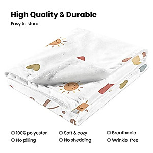 Lcyawer Personalized Baby Blankets with Name for Girls Boys Kids,Custom Boho Style Baby Blanket with Rainbow, Personalized Rainbow and Heart Blanket, Expecting Mom Gift