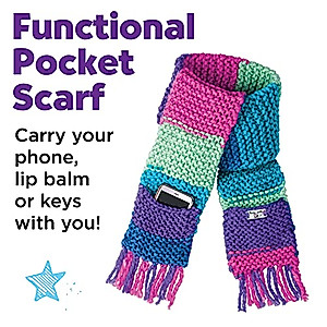 Creativity for Kids Learn to Knit Pocket Scarf - DIY Knitting Kit for Beginners, Kids Craft Kit