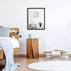 CRUGLA 2 Packs 16x20 Rectangle Wall Mirrors Black Hanging Mirror for Bathroom, Living Room, Bedroom