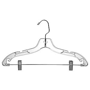 Only Hangers Clear Plastic 17" Suit Hanger (Box of 10)