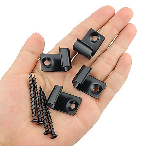 ITROLLE 20PCS Stainless Steel Starter Clips Grooved Decking Clips Deck Starter Clips for Composite Deck Boards Universal Starter Deck Clips with Decking Screws, Black