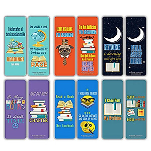 Reading Bookmarks for Books (30-Pack) - Modern Book Lover Bookmarker Cards Party Favors - Premium Quality Gifts Stocking Stuffers for Men Women Adults Teens Kids Boys Girls
