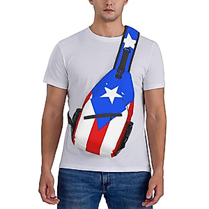 Puerto Rico Flag Sling Crossbody Backpack Bag Chest Bag For Men Women Travel Hiking Daypack