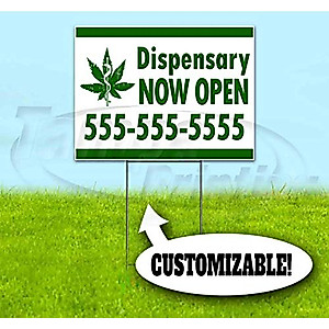 Dispensary Now Open Custom (18"x24") Corrugated Plastic Yard Sign, Bandit, Lawn, Decorations, New, Advertising, USA