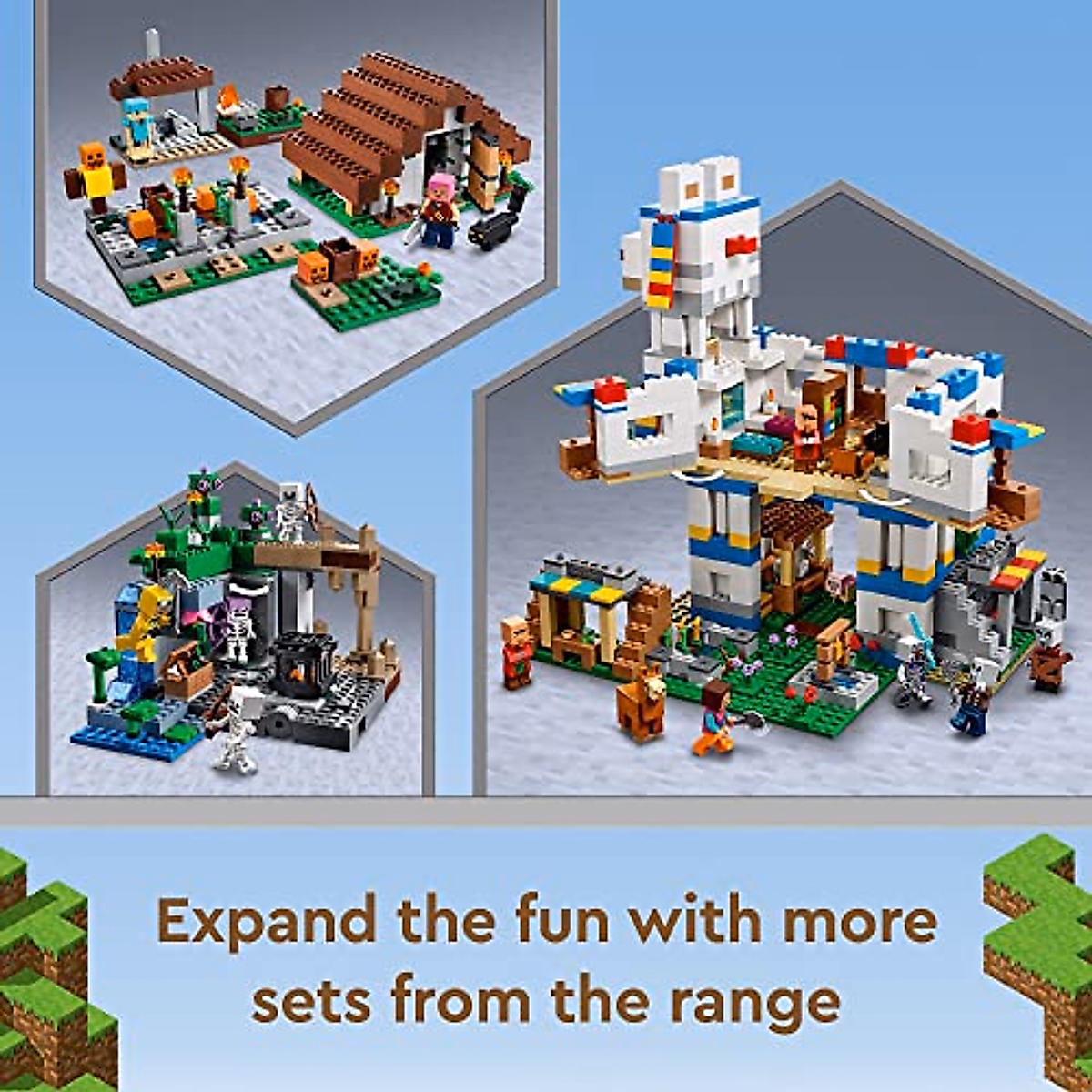 LEGO Minecraft The Skeleton Dungeon Set, 21189 Construction Toy for Kids with Caves, Mobs and Figures with Crossbow Accessories