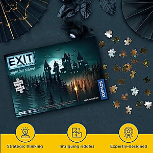 EXIT: Nightfall Manor (with Jigsaw Puzzles) | EXIT: The Game – A Kosmos Game | Family-Friendly, Jigsaw Puzzle-Based at-Home Escape Room Experience | Collaborative Game | for 1 to 4 Players, Ages 10+