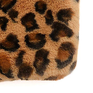 surell - Faux Rex Rabbit Fur Leopard Print Handbag - Small Fuzzy Tote Bag - Cute Y2K Style - Luxurious Fluffy Fashion Purse Gift - Animal Print Pocketbook - Spotted Stylish Handbag - (Tan)