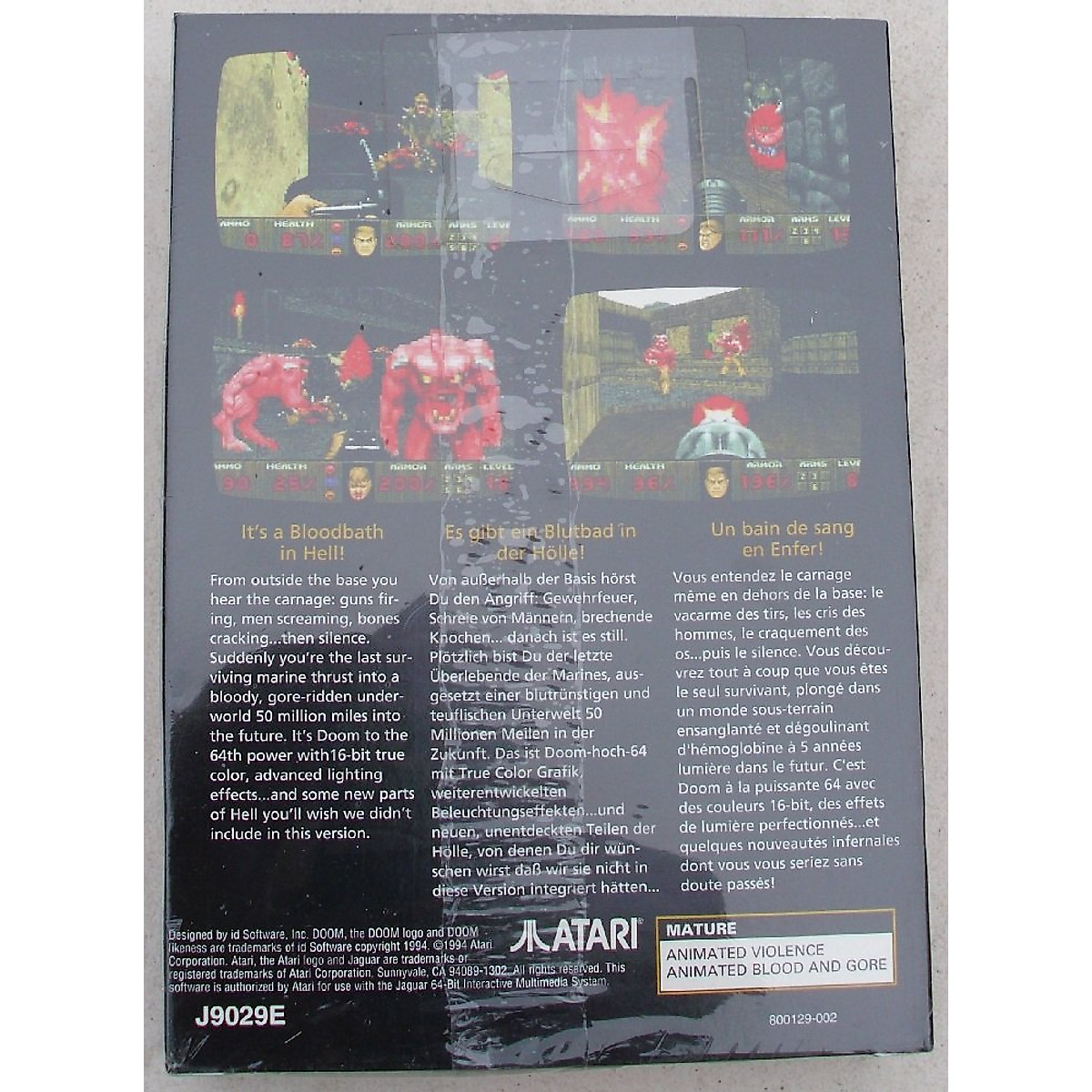 Doom Jaguar Atari Video Game 64 Bit