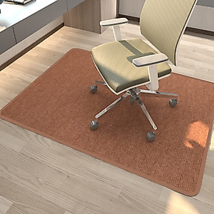 CALIDAKA Office Chair Mat for Hardwood Floor Computer Gaming Chair Mat 47x35inch Office Gaming Rolling Floor Mat Anti-Slip Under Desk Low-Pile Office Rug(Black)