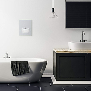 Stupell Industries Penguin Blue Bath Cute Animal Design, Designed by Leah Straatsma Art, 10 x 0.5 x 15, Wall Plaque