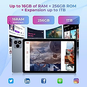 HOTWAV Pad 8 Android 13 Tablet 10.4in, 16GB+256GB+1TB TF, Octa-core Tablet, 2000x1200 FHD+, 13MP+5MP Camera, 7500mAh Battery, 4G LTE/5G WiFi/Dual SIM/OTG/GPS