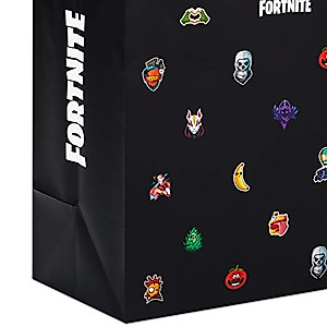 Hallmark 13" Large Fortnite Gift Bag with Tissue Paper (Black) for Birthdays, Valentine's Day, Christmas and More