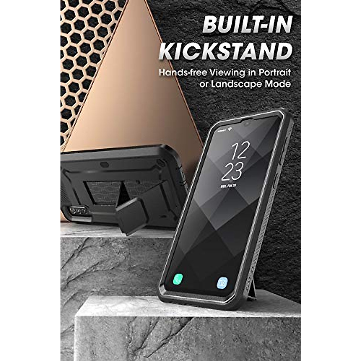 SUPCASE Unicorn Beetle Pro Series Phone Case for Samsung Galaxy A50/A30s, Built-in Screen Protector Full-Body Rugged Holster Case for Galaxy A50 2019 Release (Black)