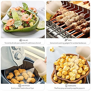 funvim Glass Olive Oil Sprayer for Cooking,6oz Off-White Oil Mister Spray Bottle for Cooking Air Fryer,Food Grade Refillable BBQ Spray Bottle