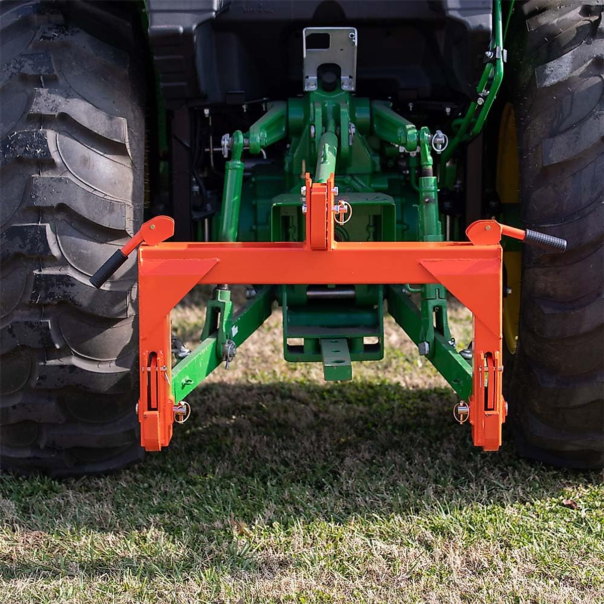 Titan Attachments 3 Point Quick Hitch Adaption to Category 1 Tractors, 3000 LB Lifting Capacity, 27.5" Between Lower Arms, 14.5" ~17.5" Level Adjustment, Orange Finish