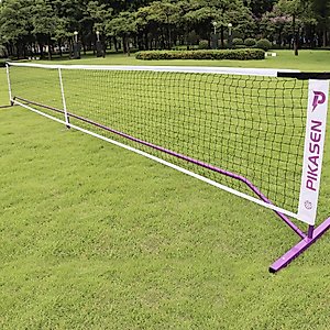 PIKASEN Portable Pickleball Net System - Regulation Size Pickle Ball Net - Set Includes Steady Metal Frame and Strong PE Net in Carry Bag, Designed for All Weather and Outdoor and Indoor