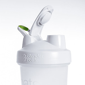 Oats Overnight BlenderBottle - Customized for Overnight Oats - NO WHISK BALL - Milk Fill Line - Clear/White/Green - 20-Ounce Loop Top
