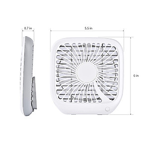 Portable Fan, Small Personal USB powered Desk Fan, Ultra-Thin Fan, Lightweight Portable Fan, Mini Cooling Fan, Powerful Desktop Fan, Strong Wind Fan, 3 Speeds & Quiet Operation (2021 Upgraded Version)