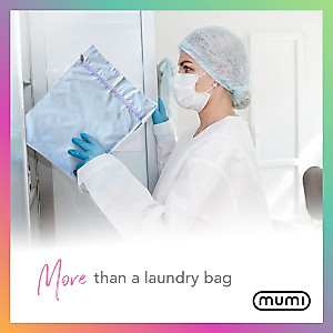 mumi Travel Laundry Bag, Moisture and Smell-Proof, Wash Bags Separate Laundry from Clean Clothes, with Folding Hanger and Outer Bag