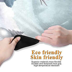 GOODOLD Christmas Snowman Yoga Mat, 71 x 26 Inch Non-slip Yoga Mats Folding Travel Exercise Mat Indoor Outdoor Gym Pilates with Storage Bag for Women Men