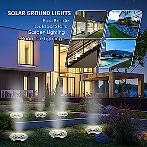 Solar Outdoor Lights 12 Packs, Garden Solar Lights Outdoor Waterproof Solar Pathway Lights Bright In-Ground Lights Outdoor Lighting Decor for Lawn, Patio , Yard, Driveway, Step and Walkway White Light