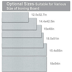 Duwee Delux Ironing Board Padding, Extra Dense Felt Material with 10 mm Thickness (54" x 18")