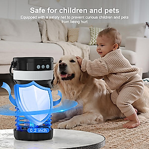 Solar Bug Zapper for Outdoor & Indoor,4200V Mosquito Zapper Waterproof Fly Trap,Portable Rechargeable Mosquito Killer with LED Light for Home,Kitchen,Backyard,Camping (Black-Blue)