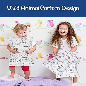 Kid Toddler Pillowcase 2 Pack - Organic Cotton Toddler Travel Pillow Case - Hypoallergenic Envelope Closure Girls Boys Pillow Cover for Sleeping, 14x20 inch