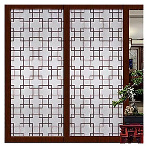 Privacy Window Film Glass Foil Static Cling Frosted Pane Pattern Reusable Home Decor Private Protect Window Film for Home Office Store Supermarket Stained Glass Window Film (Size : 55x100cm)