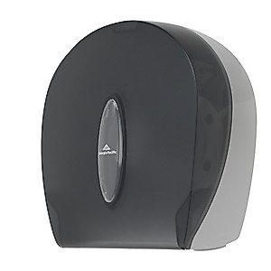 Two-Roll Jumbo Jr. Toilet Paper Dispenser by GP PRO (Georgia-Pacific), Translucent Smoke, 59209, 20.020" W x 5.670" D x 12.260" H