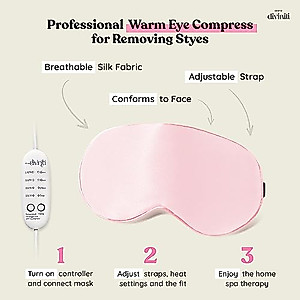Heated Eye Mask for Dry Eye Relief - Stye Eye Treatment, Sinus Eyemask, Electric Eye Mask for Dry Eyes Moist Heat, Dry Eye Masks with Moist Heat Warming Compress Eye Mask - Warm Compress - Pink